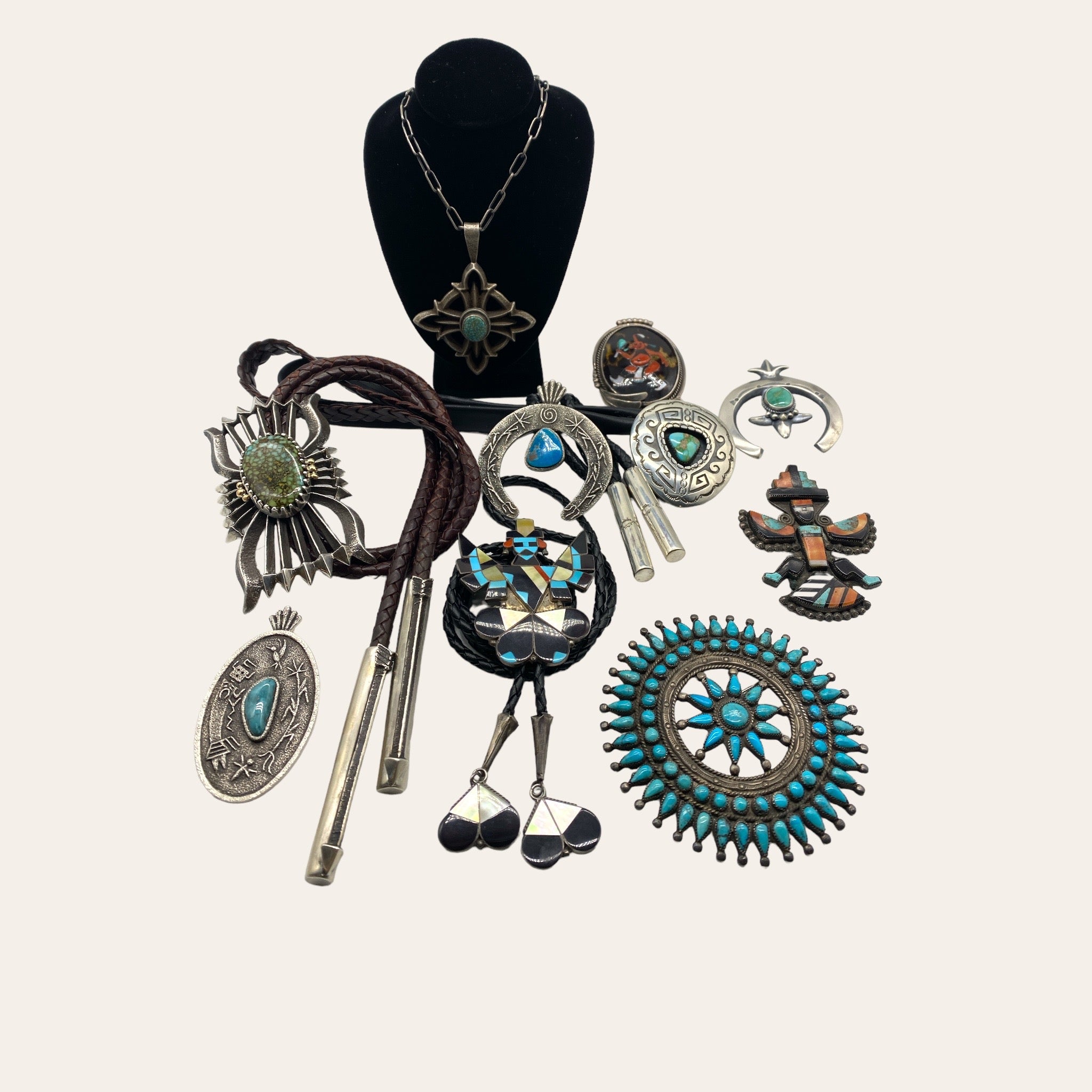 Navajo & Zuni Bolos, Pendants & Pins — Authentic Native American – The ...